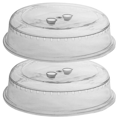 URBNLIVING 27cm Diameter Microwave Food Plate Cover Dish Clear Cooking ...