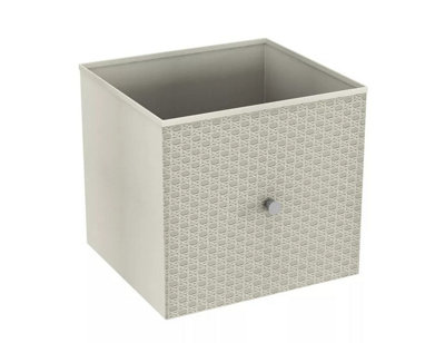 URBNLIVING 27cm Height Beige Foldable Woven Fabric Storage Cube Box ...