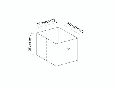 URBNLIVING 27cm Height Beige Foldable Woven Fabric Storage Cube Box ...