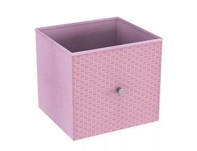 URBNLIVING 27cm Height Pastel Pink Foldable Woven Fabric Storage Cube ...