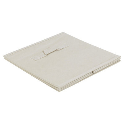 URBNLIVING 27cm Height Set Of 6 Beige Collapsible Cube Storage Boxes ...