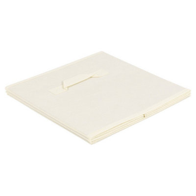 URBNLIVING 27cm Height Set Of 6 Cream Collapsible Cube Storage Boxes ...