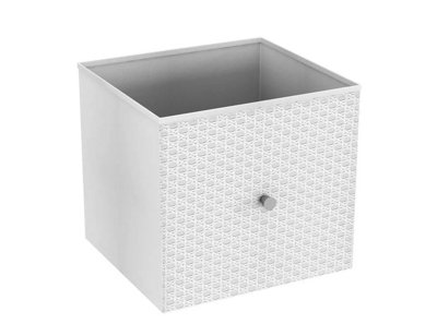 URBNLIVING 27cm Height White Foldable Woven Fabric Storage Cube Box ...