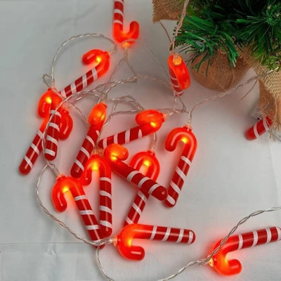 URBNLIVING 285cm Hanging 20 LED Chain Christmas Decoration Candy Cane ...