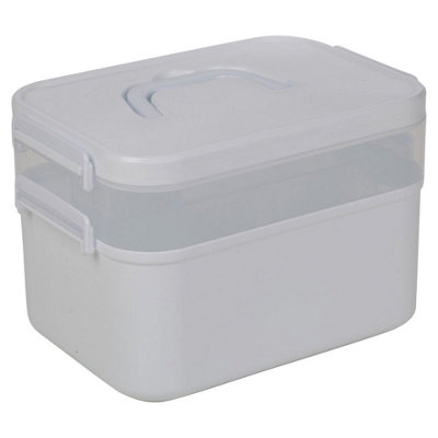 URBNLIVING 29cm Length White Portable Sewing Accessories Box Kit 2 ...