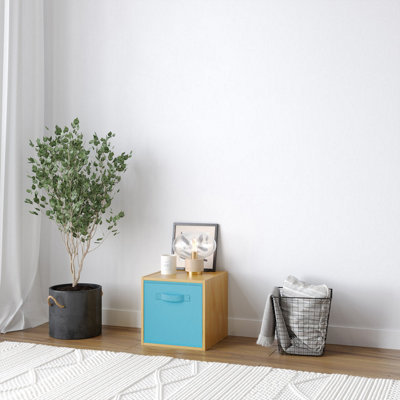 URBNLIVING 30cm Height Beech Wooden Shelves Cubes Storage Units With ...