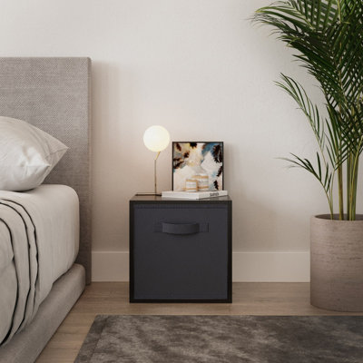 URBNLIVING 30cm Height Black Cube Unit with Black Insert | DIY at B&Q