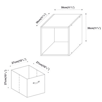 URBNLIVING 30cm Height Oak Wooden Shelves Cubes Storage Units With ...