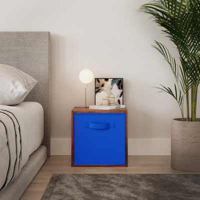 URBNLIVING 30cm Height Teak Wooden Shelves Cubes Storage Units With ...