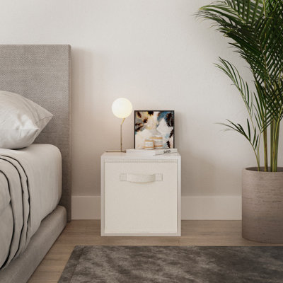 URBNLIVING 30cm Height White Wooden Shelves Cubes Storage Units With ...