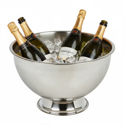 URBNLIVING 30cm Large Silver Metal Champagne Bowl Beverage Cooler Ice ...