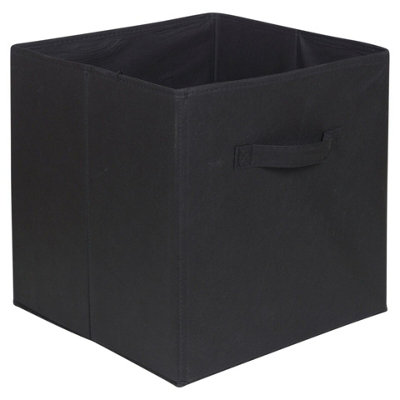 URBNLIVING 31cm Black Cube Foldable Collapsible Fabric Storage Box ...