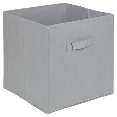 URBNLIVING 31cm Grey Cube Foldable Collapsible Fabric Storage Box ...