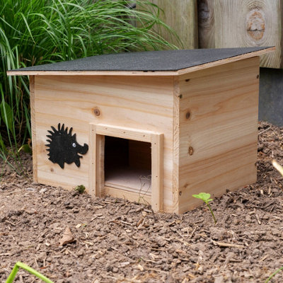 URBNLIVING 32cm Width Wooden Hedgehog Hostel Hibernation House Box with ...
