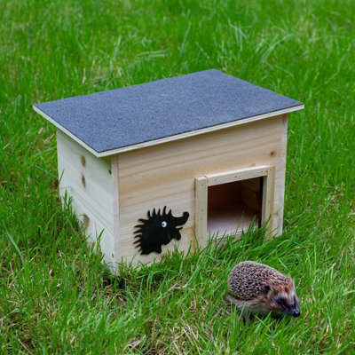 URBNLIVING 32cm Width Wooden Hedgehog Hostel Hibernation House Box with ...