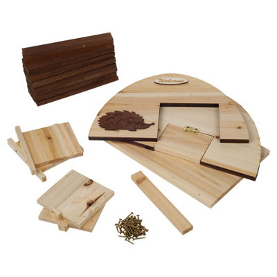URBNLIVING 32cm Width Wooden Hedgehog Hotel Hibernation House Box with ...