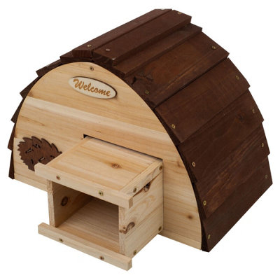 URBNLIVING 32cm Width Wooden Hedgehog Hotel Hibernation House Box with ...