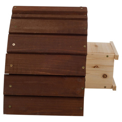 URBNLIVING 32cm Width Wooden Hedgehog Hotel Hibernation House Box with ...