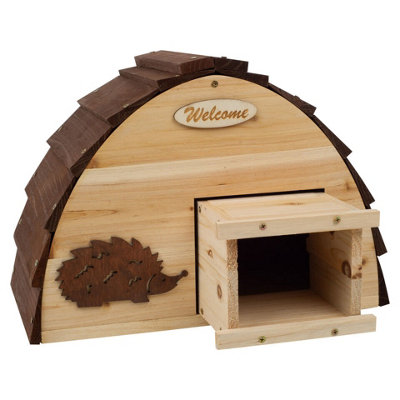 URBNLIVING 32cm Width Wooden Hedgehog Hotel Hibernation House Box with ...
