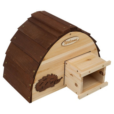 URBNLIVING 32cm Width Wooden Hedgehog Hotel Hibernation House Box with ...