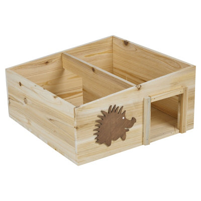URBNLIVING 32cm Width Wooden Hedgehog House Hibernation House Box with ...