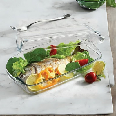 URBNLIVING 35cm Length 2.75L Rectangle Casserole With Lid