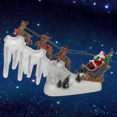URBNLIVING 36cm Width Illuminated Christmas Scene Santa & Reindeer ...