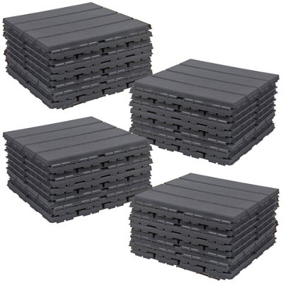 URBNLIVING 36Pc Anthracite Colour Interlocking Plastic Garden Path ...
