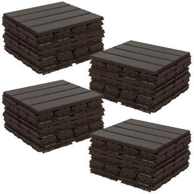 URBNLIVING 36Pc Brown Colour Interlocking Plastic Garden Path Floor ...