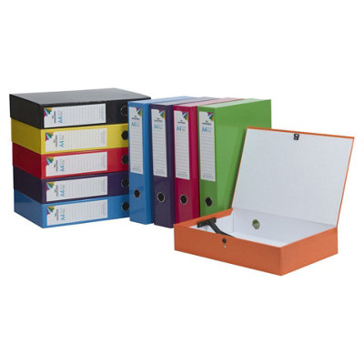 URBNLIVING 37cm Length 10 x A4 Foolscap Box Files Coloured Secure ...