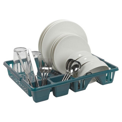 URBNLIVING 38cm Length Citadel Blue Colour Large Plastic Dish Drainer ...