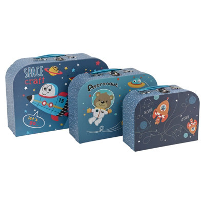 URBNLIVING 3Pc Children's Kids Space Theme Print Mini Suitcase Luggage ...