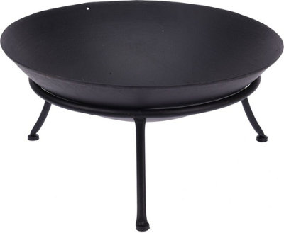 URBNLIVING 40cm Diameter Large Cast Iron Fire Bowl Traditional Log Fire ...