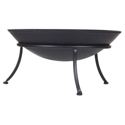 URBNLIVING 40cm Diameter Large Cast Iron Fire Bowl Traditional Log Fire ...