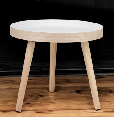 URBNLIVING 40cm Small Round Wooden Coffee Side End Table Bedside Living ...