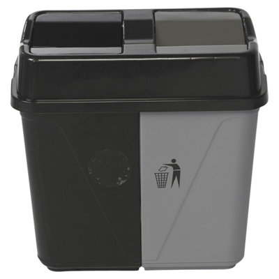 URBNLIVING 40L Duo Kitchen Bin Waste Garbage Can 2 Compartments With ...