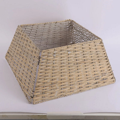 URBNLIVING 47cm Square Christmas Tree Skirt Rope Design Decorative ...