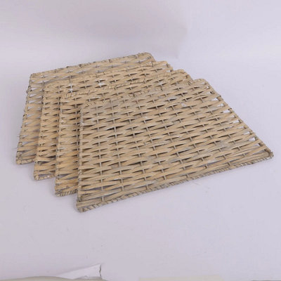 URBNLIVING 47cm Square Christmas Tree Skirt Rope Design Decorative ...