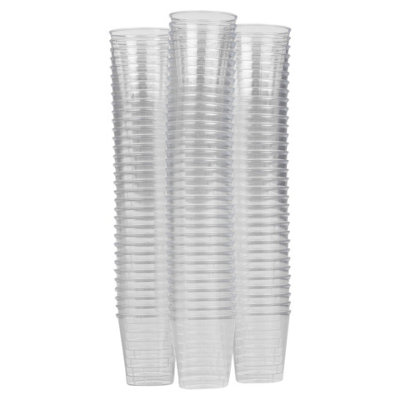URBNLIVING 4cm Diameter 100Pcs Clear Plastic Reusable Drinking Shot ...