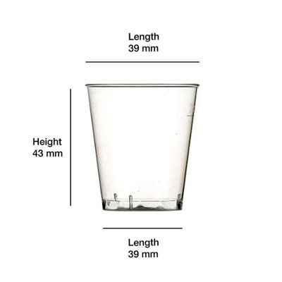 URBNLIVING 4cm Diameter 100Pcs Clear Plastic Reusable Drinking Shot ...