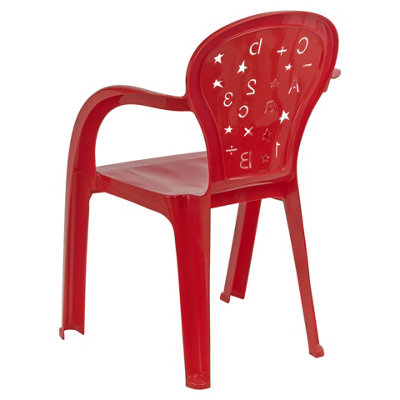 URBNLIVING 50cm Height Red Coloured Stackable Plastic Chairs for Kids ...