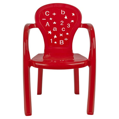 URBNLIVING 50cm Height Red Coloured Stackable Plastic Chairs for Kids ...
