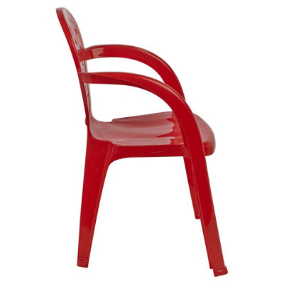URBNLIVING 50cm Height Red Coloured Stackable Plastic Chairs for Kids ...