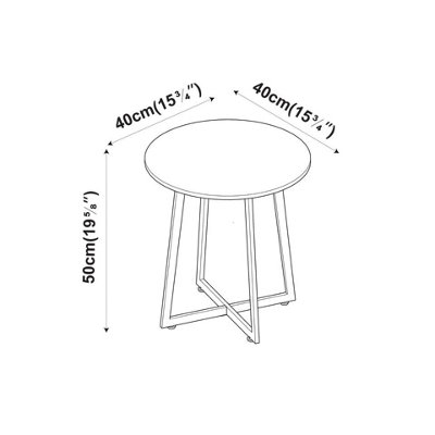 URBNLIVING 50cm Height Round MDF Coffee Side End Table with Steel Frame ...