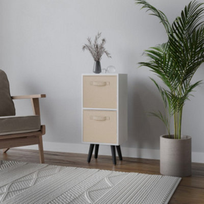 URBNLIVING 54cm Height 2 Tier White Wooden Storage Bookcase ...