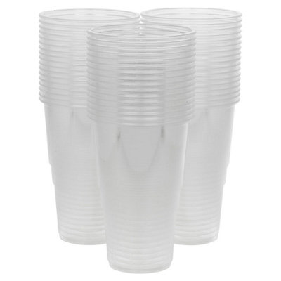 URBNLIVING 568ml Pack of 50 Clear Strong Plastic Full Pint Glasses ...