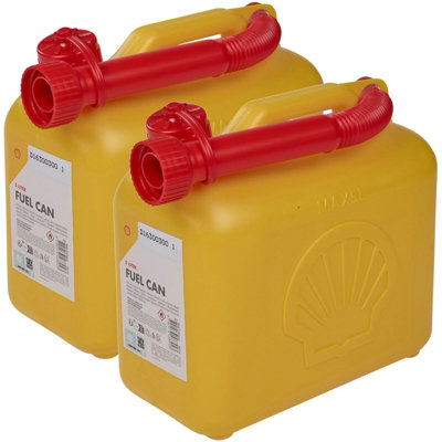 URBNLIVING 5L Set of 2 Fuel Petrol Jerry Can Gas Tank with Hanging ...