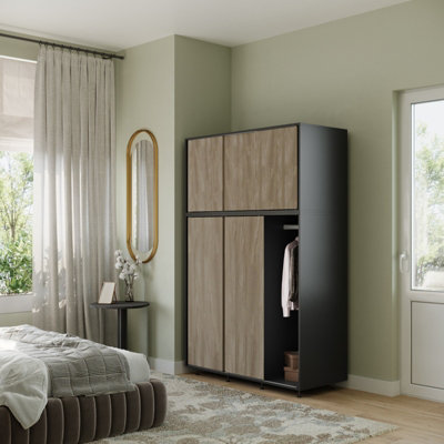 URBNLIVING 6 Sliding Doors Wardrobe Bedroom Storage Closet Clothes ...