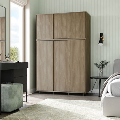 URBNLIVING 6 SLIDING DOORS WARDROBE BEDROOM STORAGE CLOSET CLOTHES ...