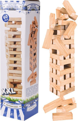 URBNLIVING 60 Pieces Outdoor Giant Sized Jumbo Wooden Blocks Tumbling ...